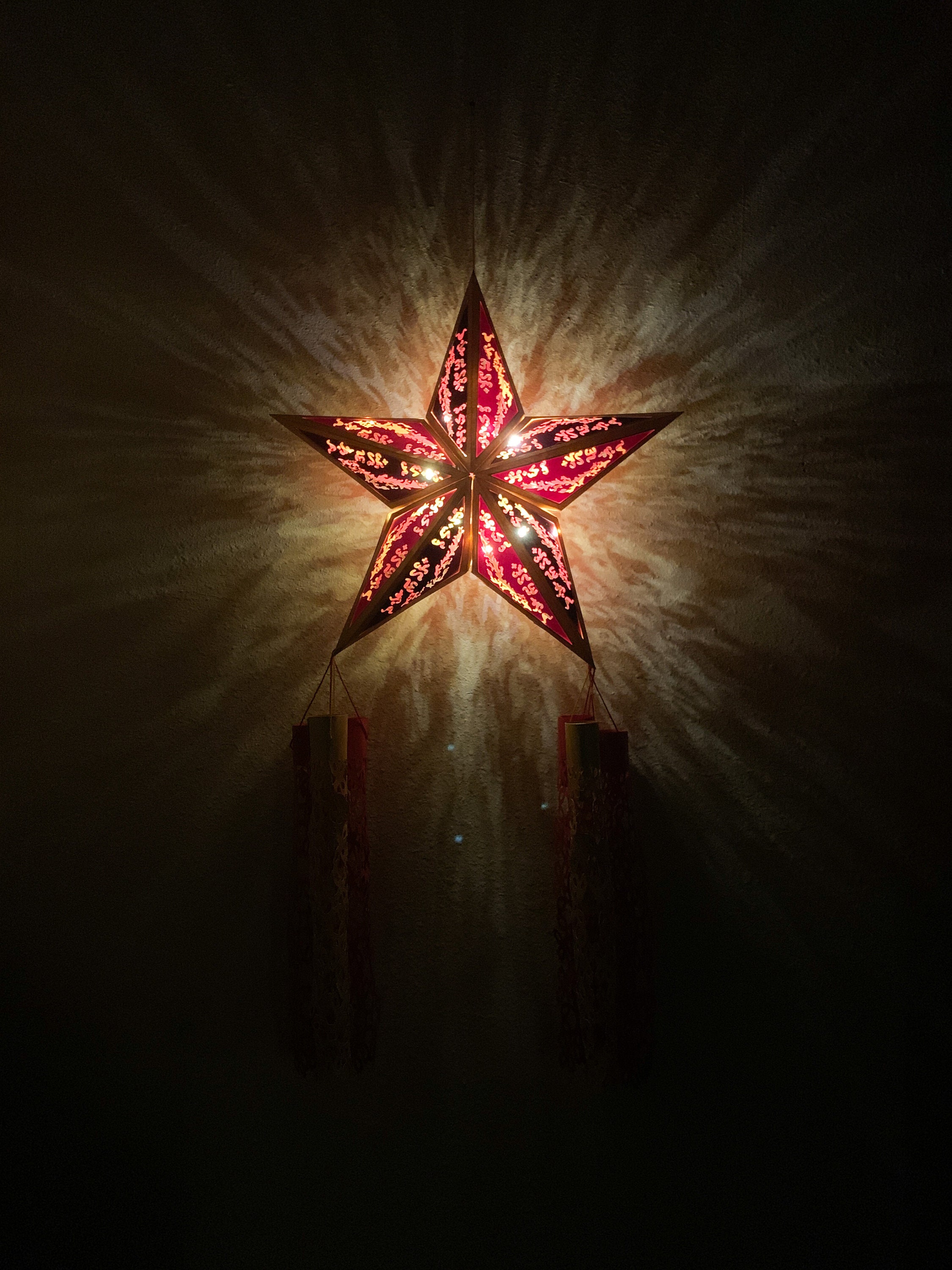 Lighted Filipino Christmas Parol Paneled 2ftx1ft Red/gold - Etsy