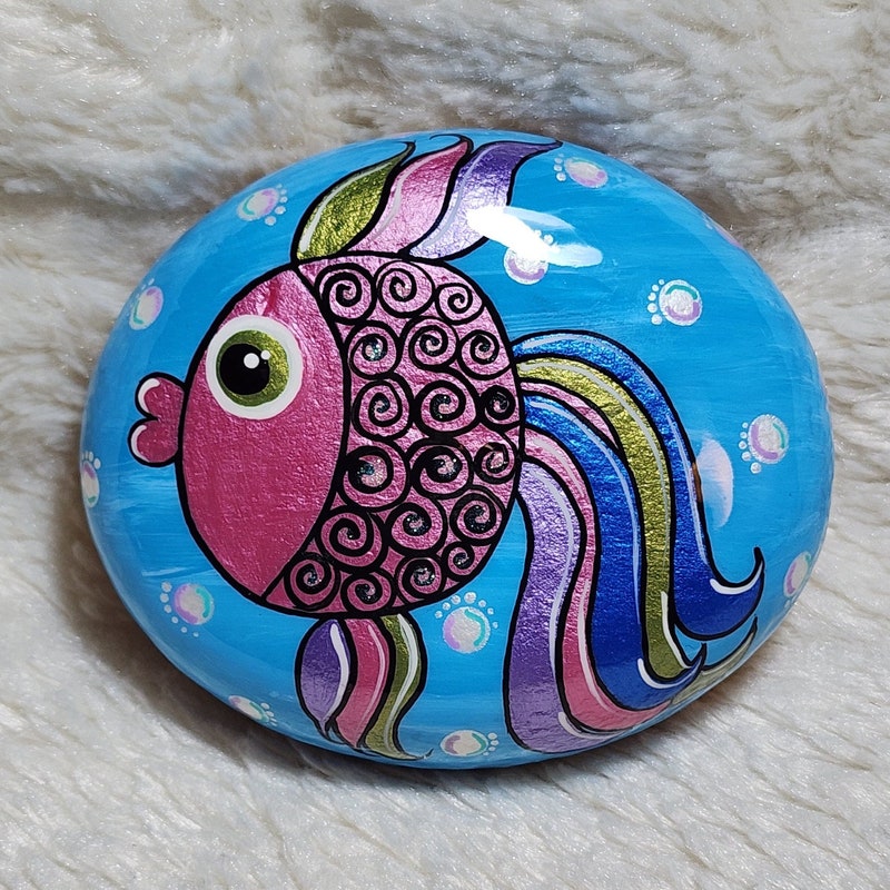 Fish Painted Rocks - Etsy