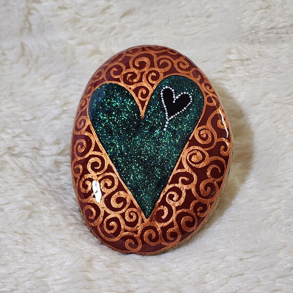 Painted Heart Rock - Etsy