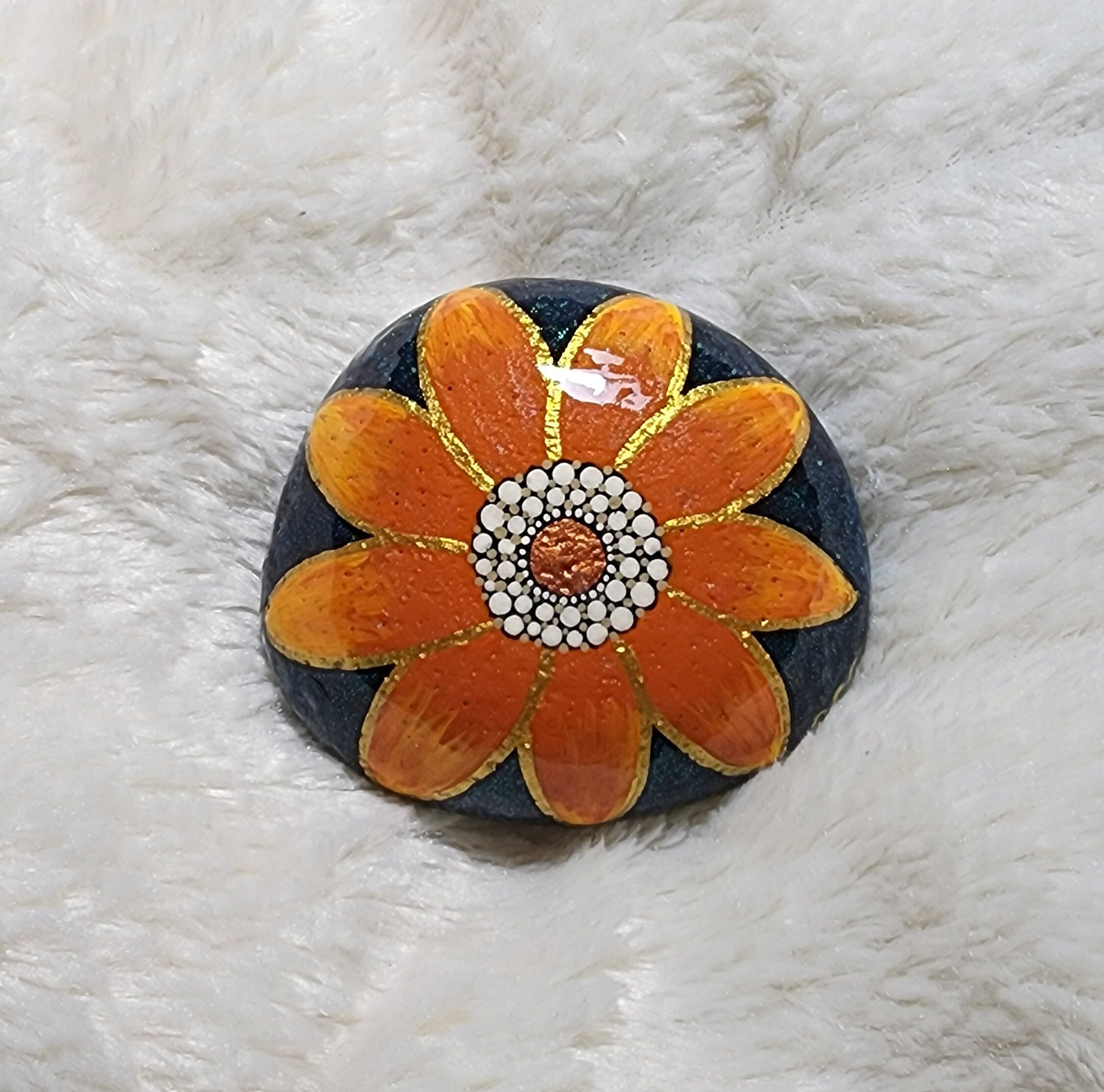 Flower Painted Rock Garden Rock Flower Decor Potted Plant - Etsy