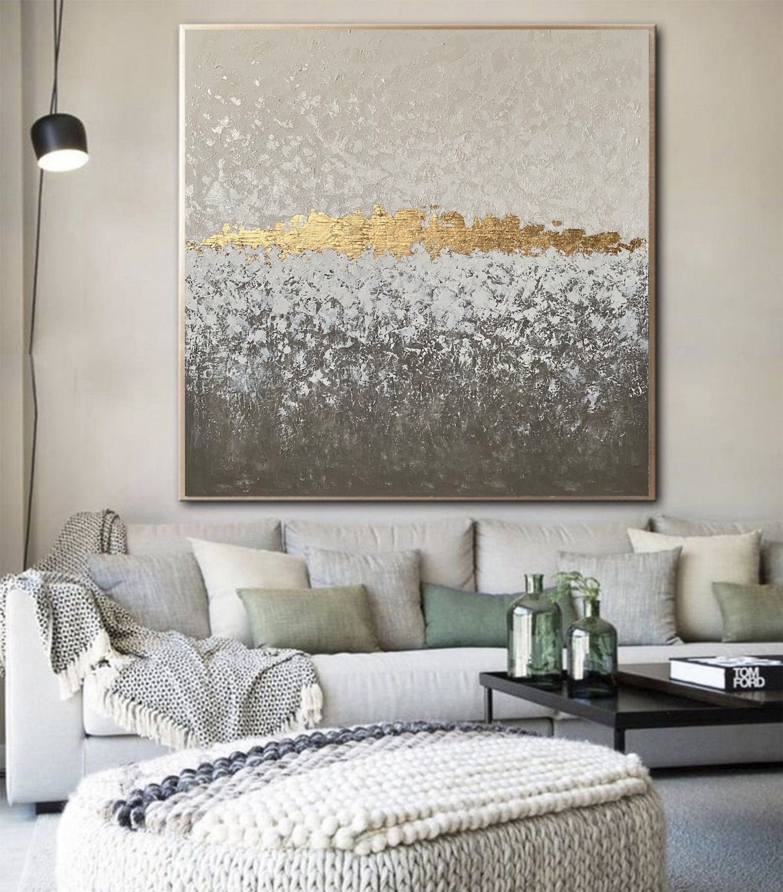 Large Painting On Canvas Grey Art Ultimate Grey and | Etsy