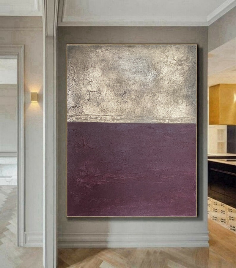 Maroon and Gold Abstract Oil Painting Gold Textured Wall Painting ...