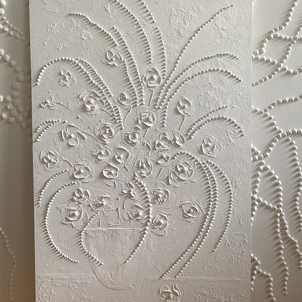 Flower Plaster Art - Etsy