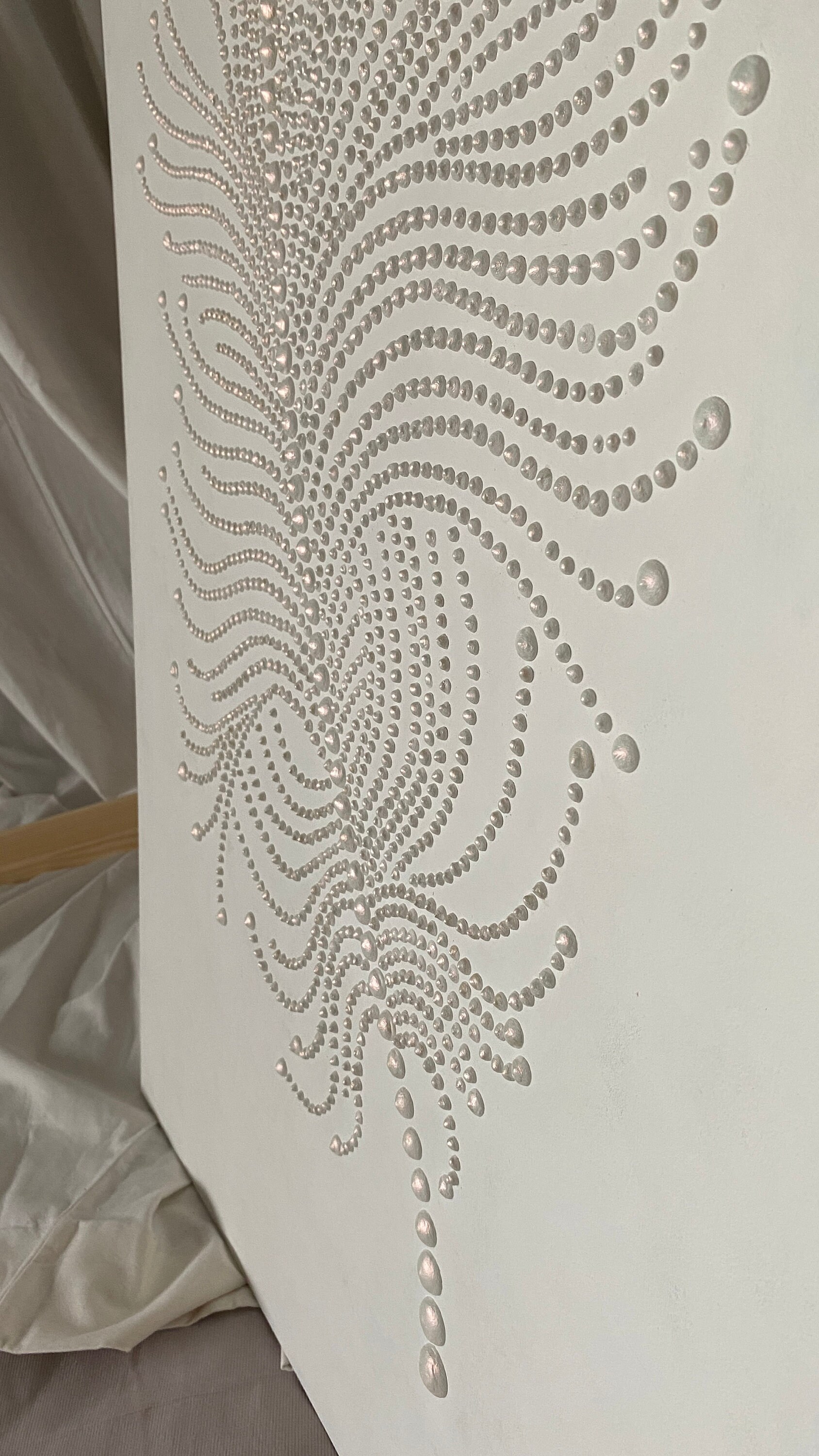 45x25 White 3D Painting, 3d Point Wall Decor, Rich Textured, Large ...