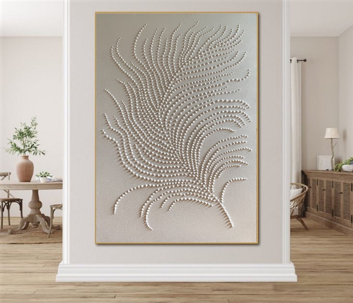 White 3d Points Feather, White 3d Abstract Rich Texture, Abstract Wall ...
