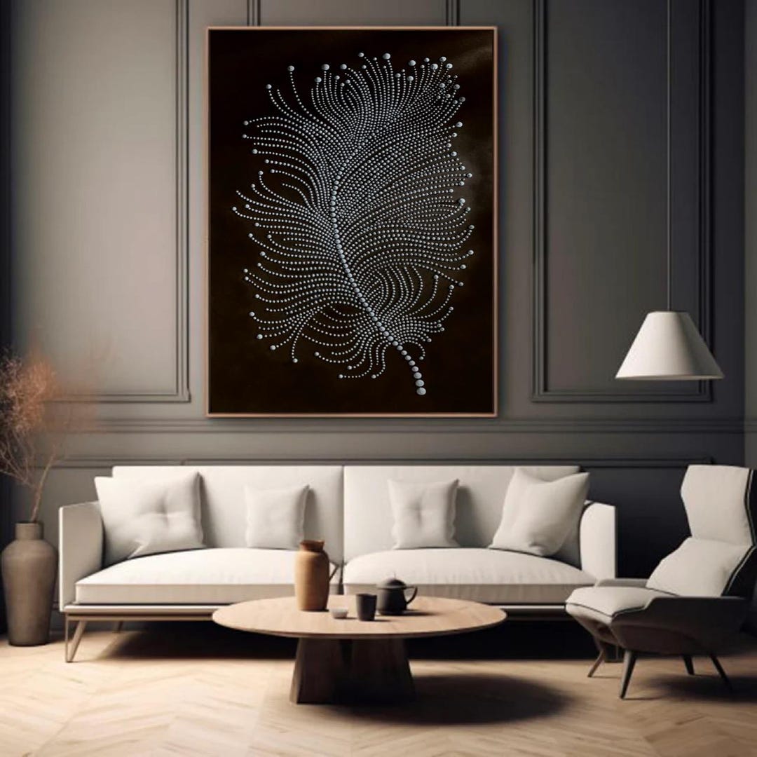 Extra Large Textured Modern Wall Art on Canvas 3D Points Wall Art ...