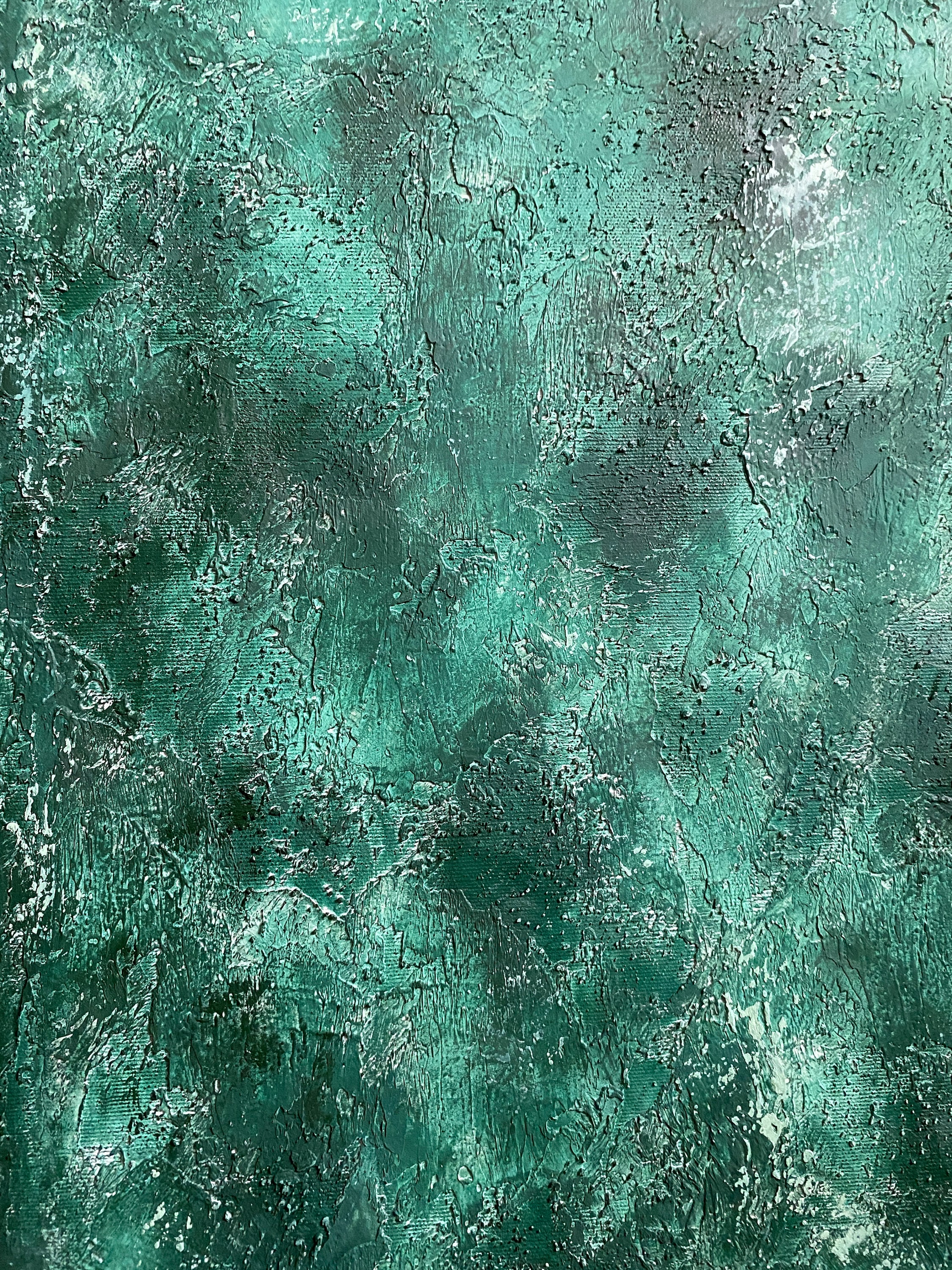 Emerald Abstract Painting, Deep Green Wall Art, Abstract Texture ...