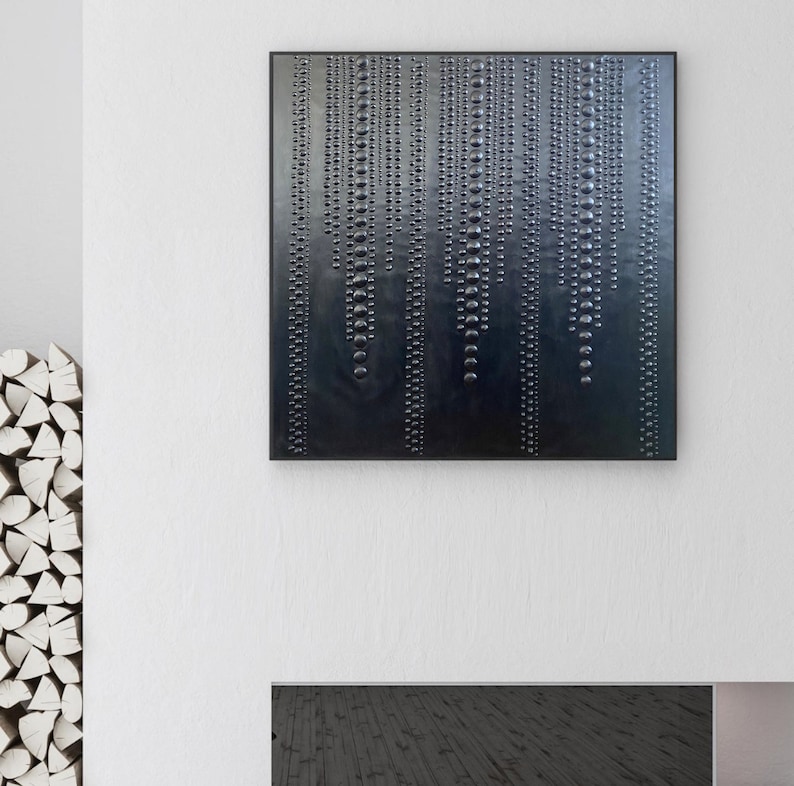 32x32 Black 3D Point Painting, Office Wall Decor, Rich Texture ...