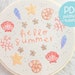 Hello Summer Beach Seashells Hand Embroidery Design - Etsy
