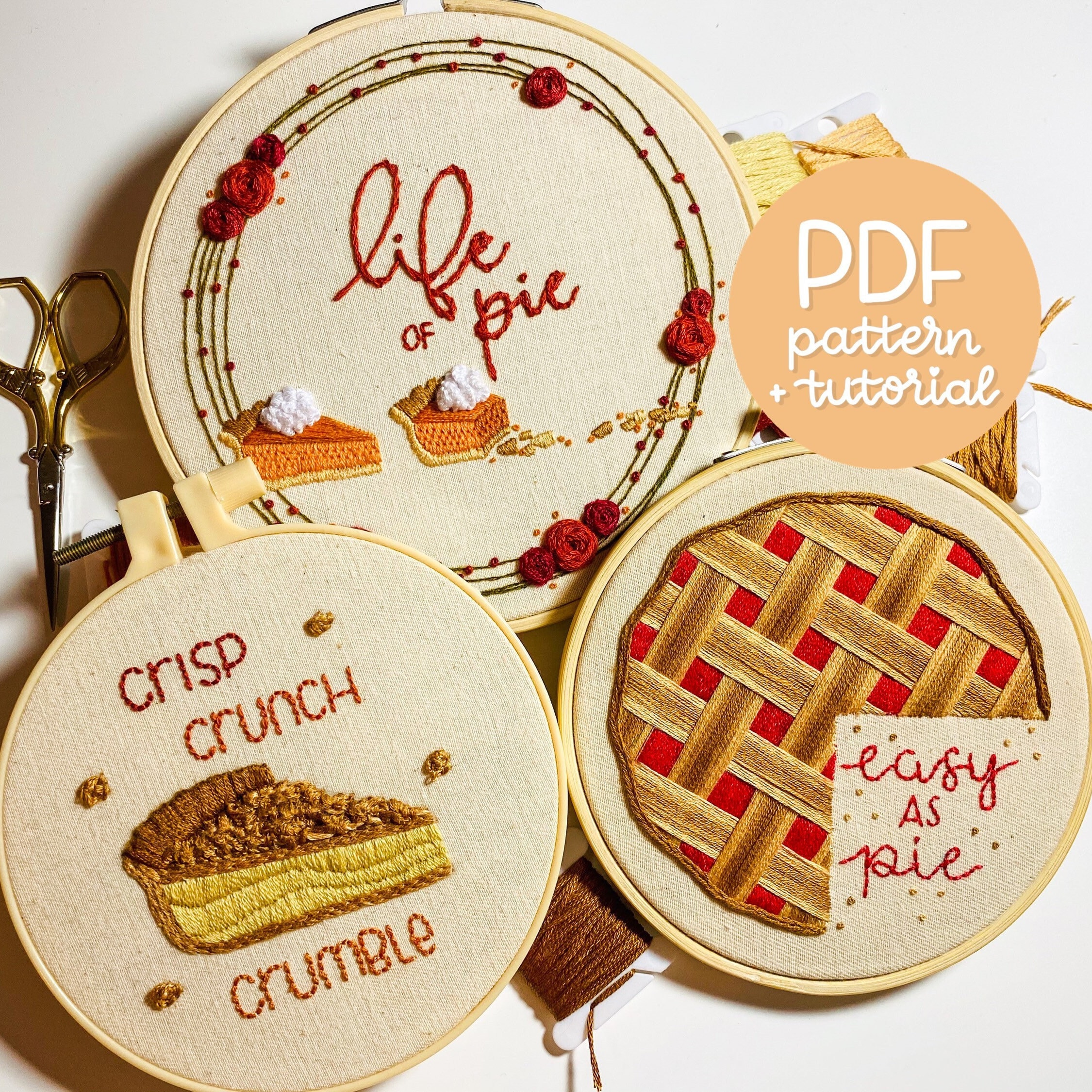 Pie Embroidery Pattern