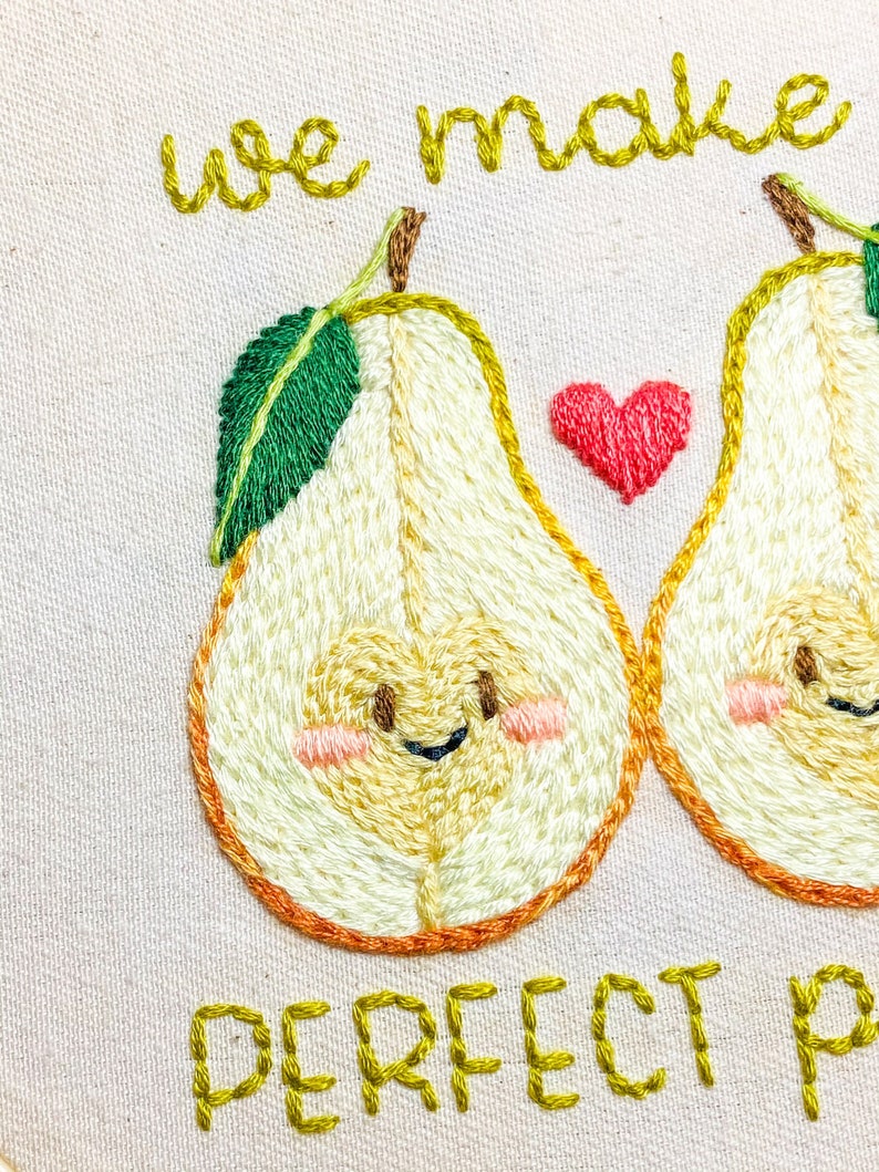 We Make A Perfect Pear Hand Embroidery Design - Etsy