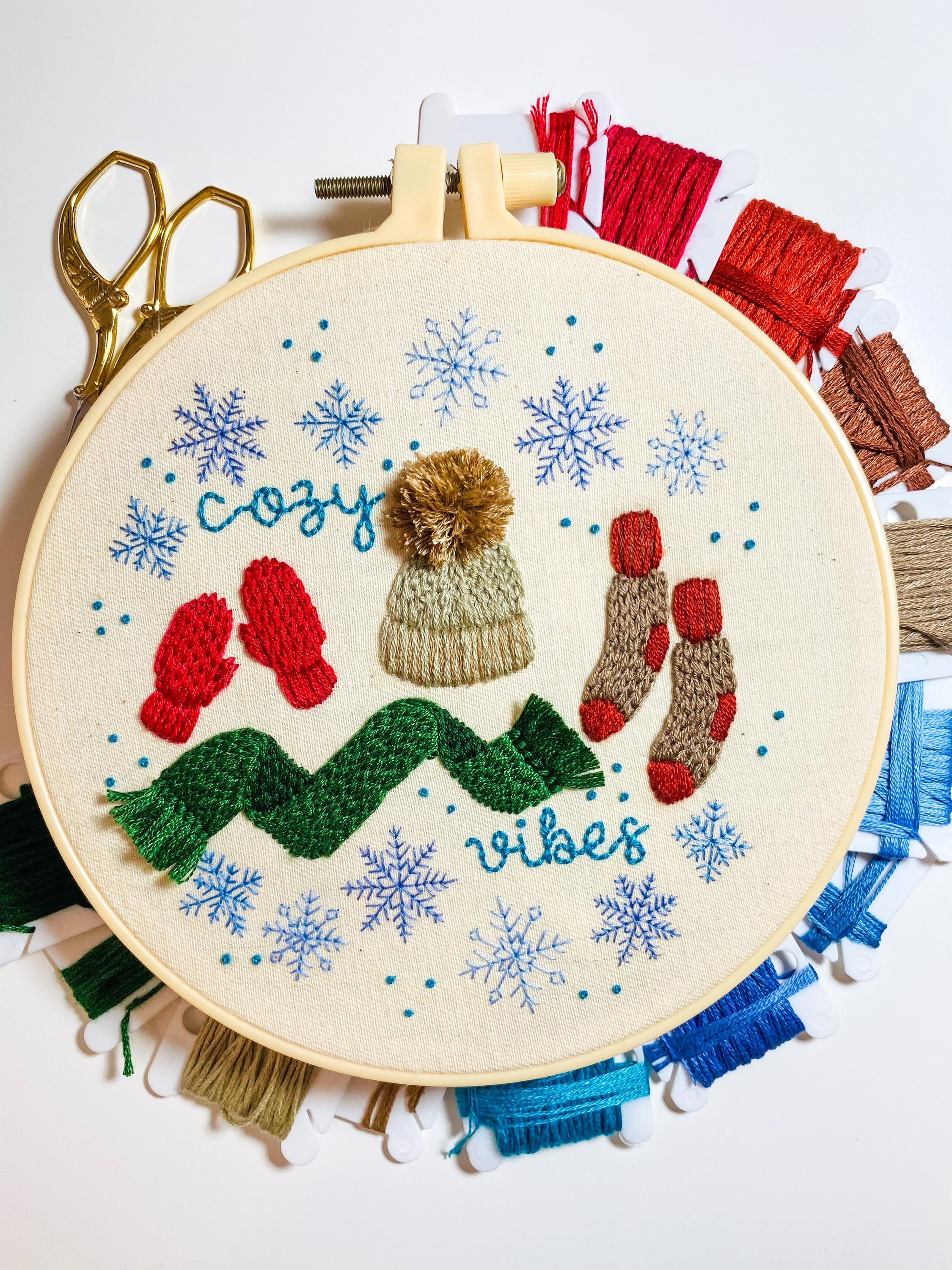 Snowflake Wreath - Cozy Vibes - Winter Series - Embroidery Pattern ...