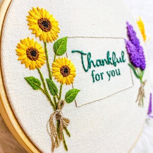 Thankful for You - Floral Embroidery Design - Hand Embroidery Pattern ...