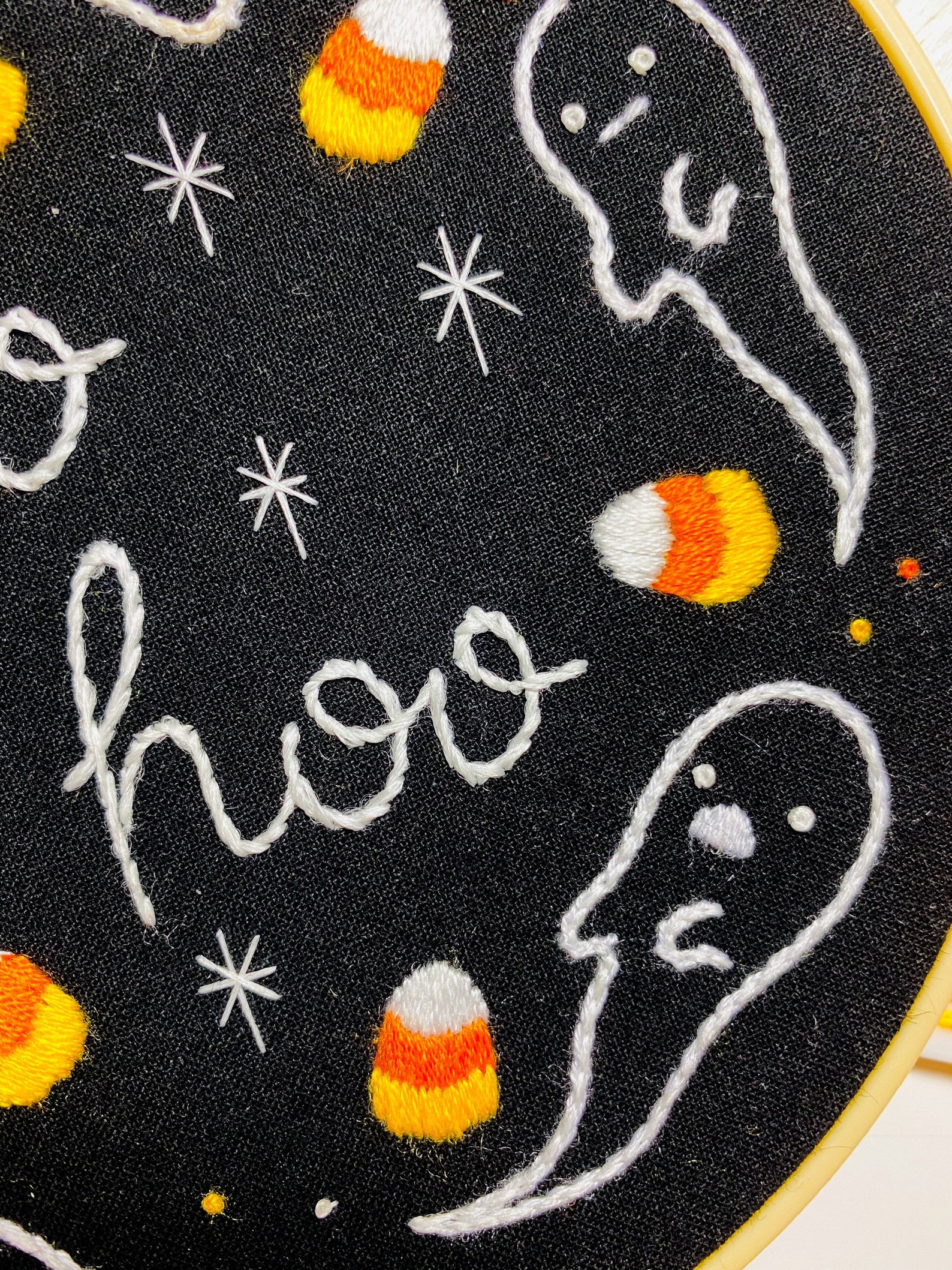 Halloween Series Boo Hoo Ghost Wreath Embroidery Pattern - Etsy