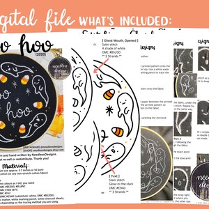 Halloween Series - Boo Hoo - Ghost Wreath - Embroidery Pattern - PDF ...