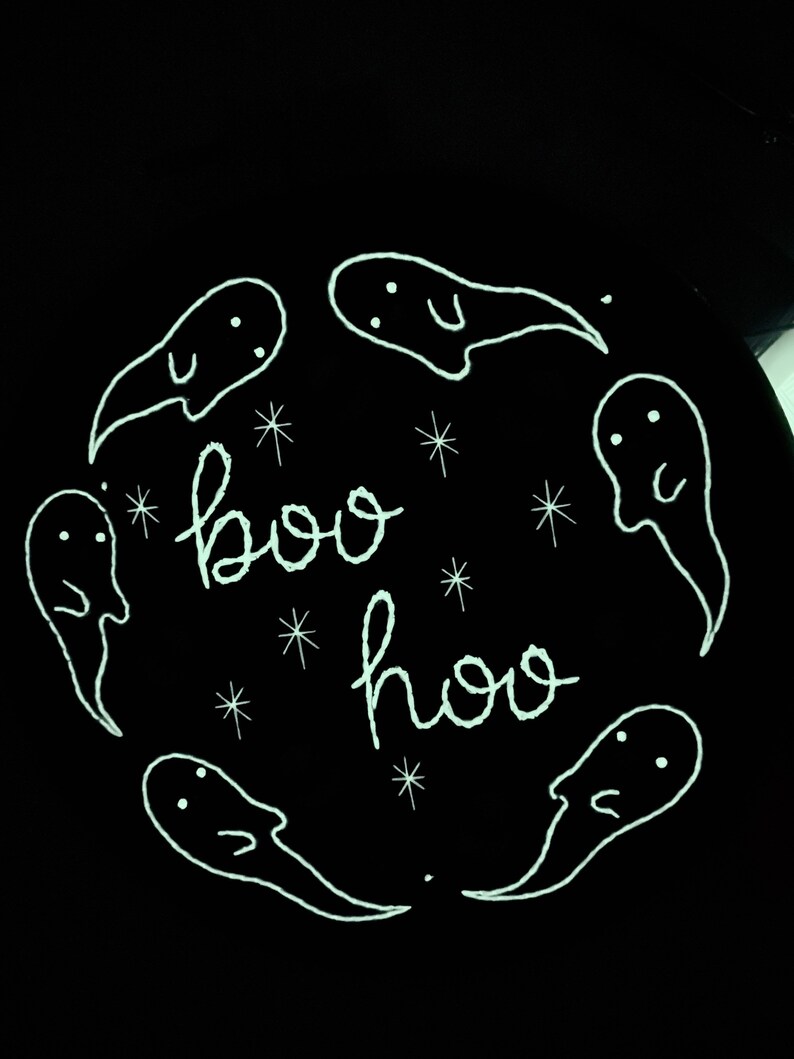 Halloween Series Boo Hoo Ghost Wreath Embroidery Pattern - Etsy