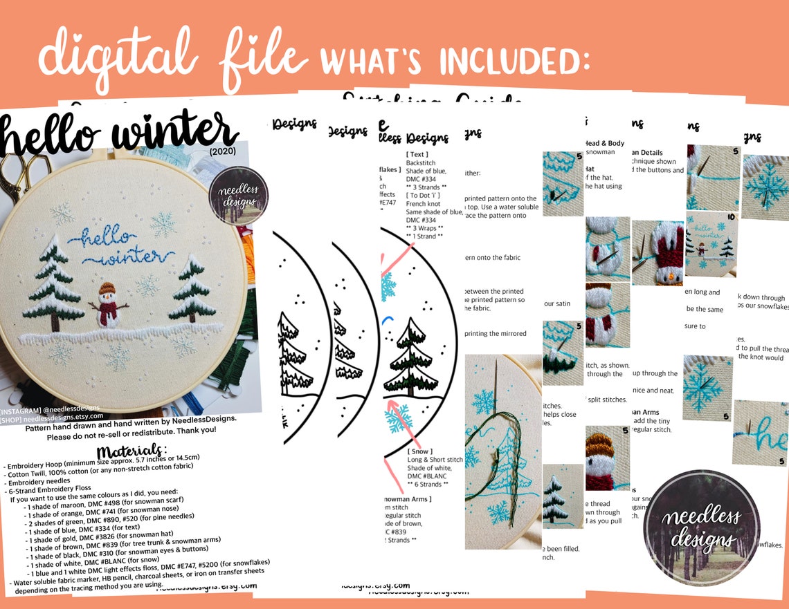 Sparkly Winter Snowflakes - Hello Winter - Winter Series - Embroidery ...