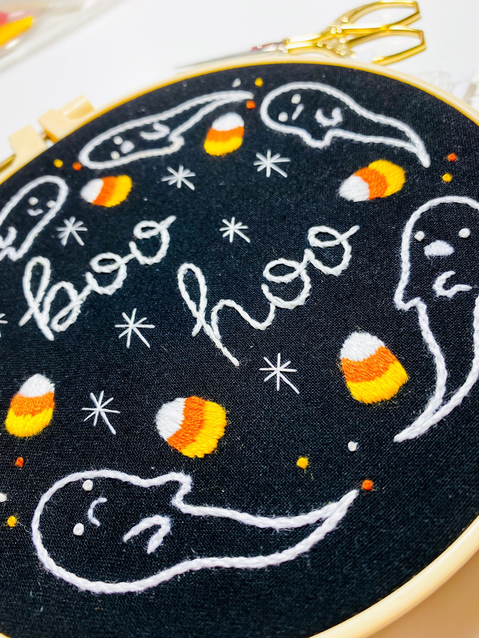 Halloween Series Boo Hoo Ghost Wreath Embroidery Pattern - Etsy