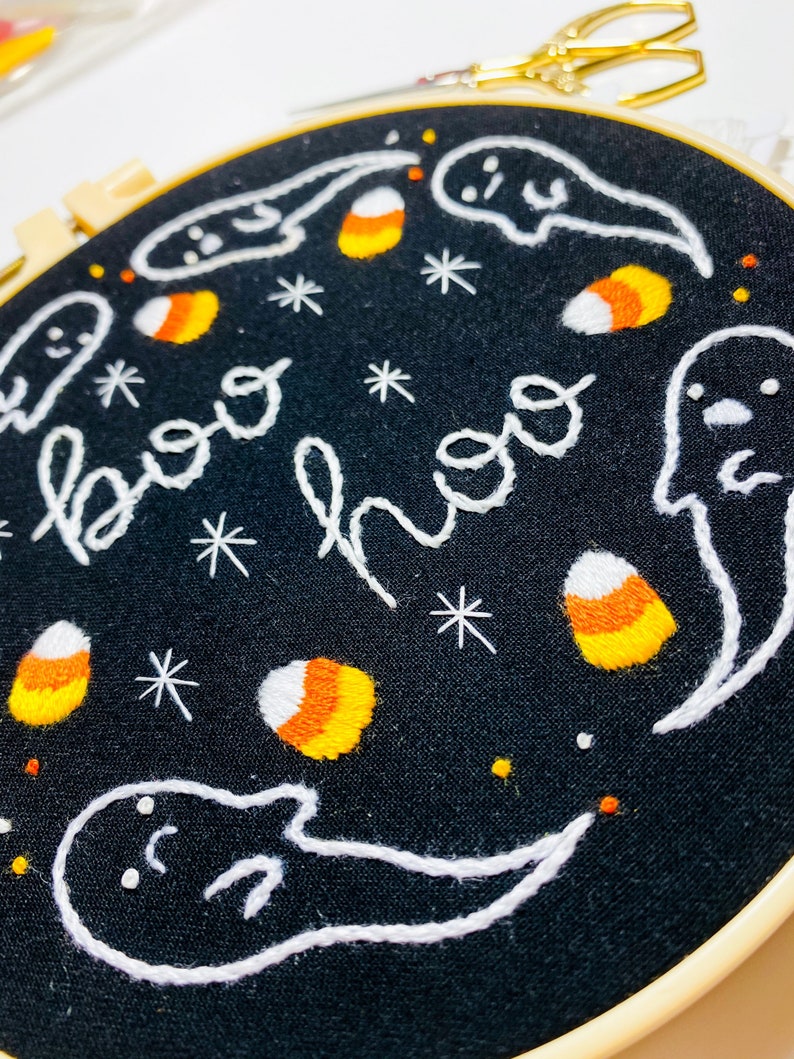 Halloween Series Boo Hoo Ghost Wreath Embroidery Pattern - Etsy