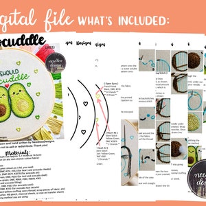 We Should Avocuddle - Hand Embroidery Design - Valentine's Series ...