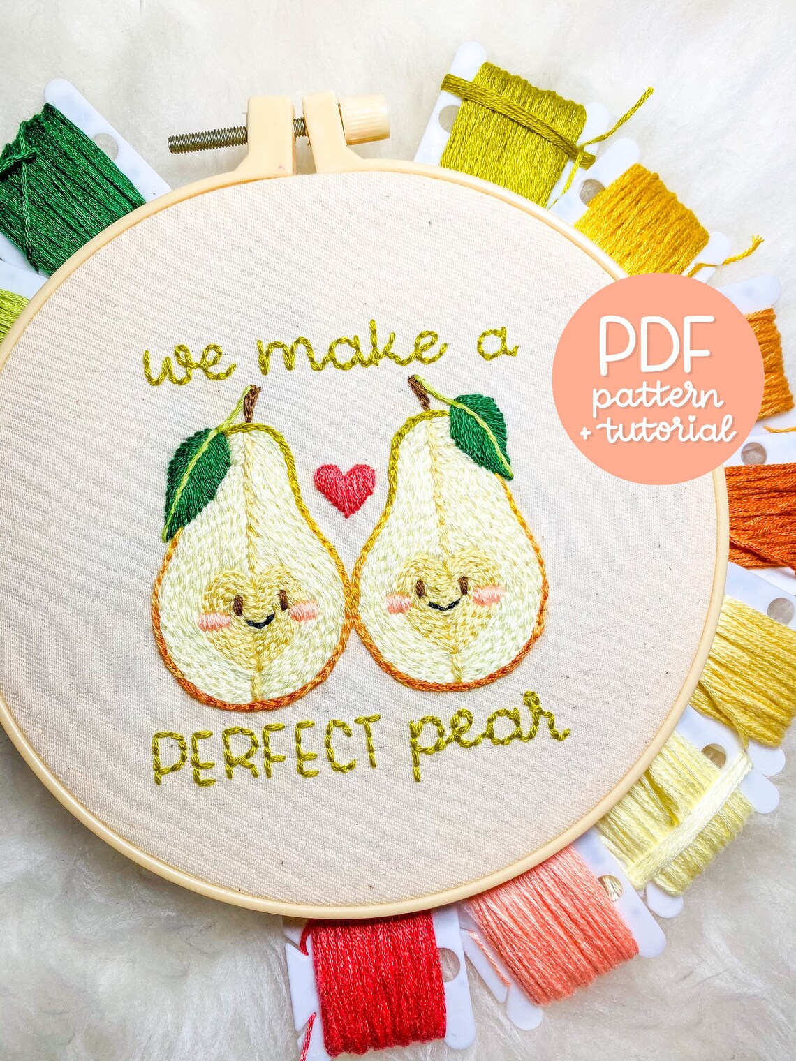 We Make A Perfect Pear Hand Embroidery Design - Etsy