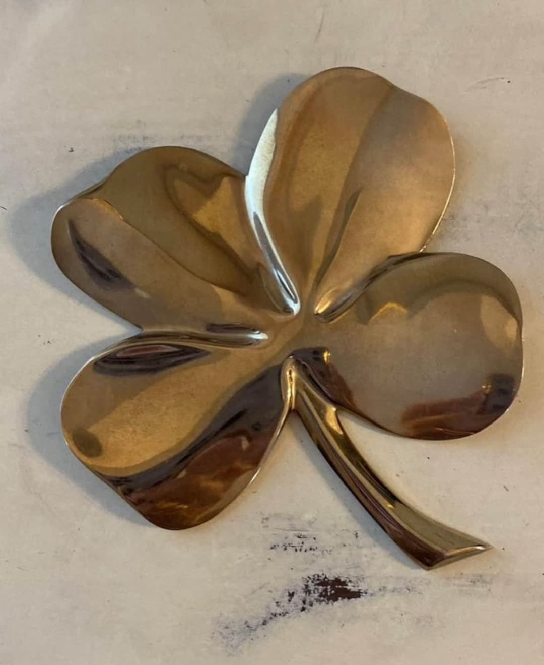 Vintage Gerity 24k Gold Toned Plated Brass Four Leaf Clover Paperweight ...