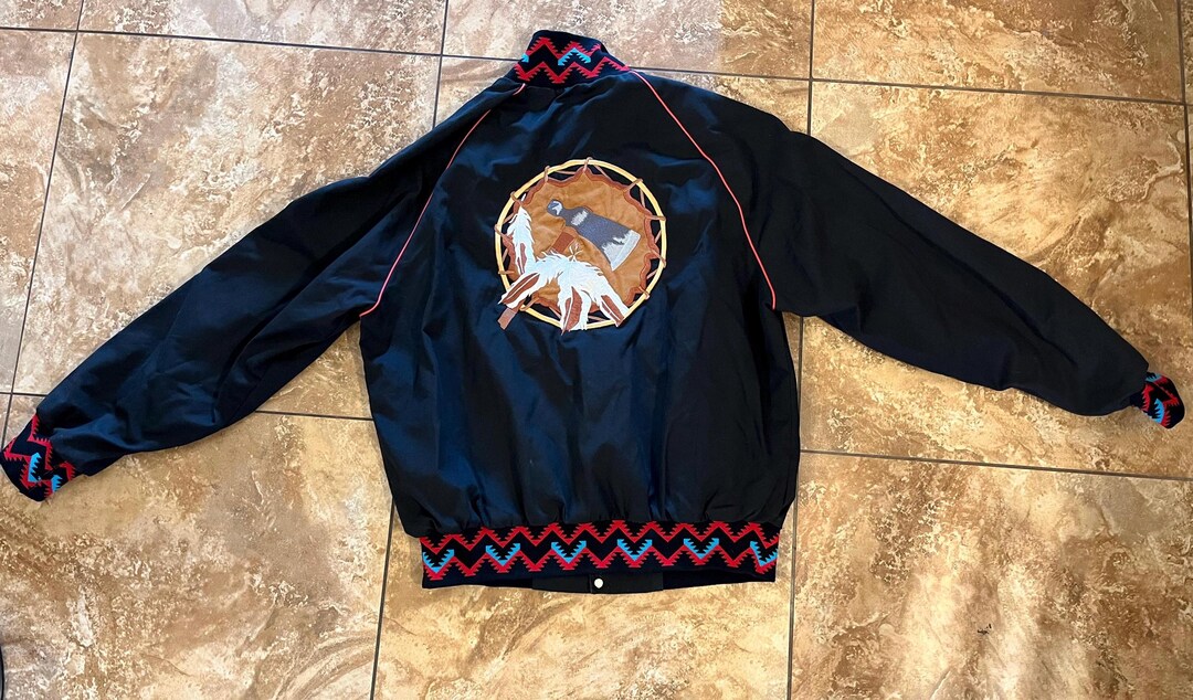 Vintage Westark USA Unisex Bomber Jacket Black With Indigenous ...