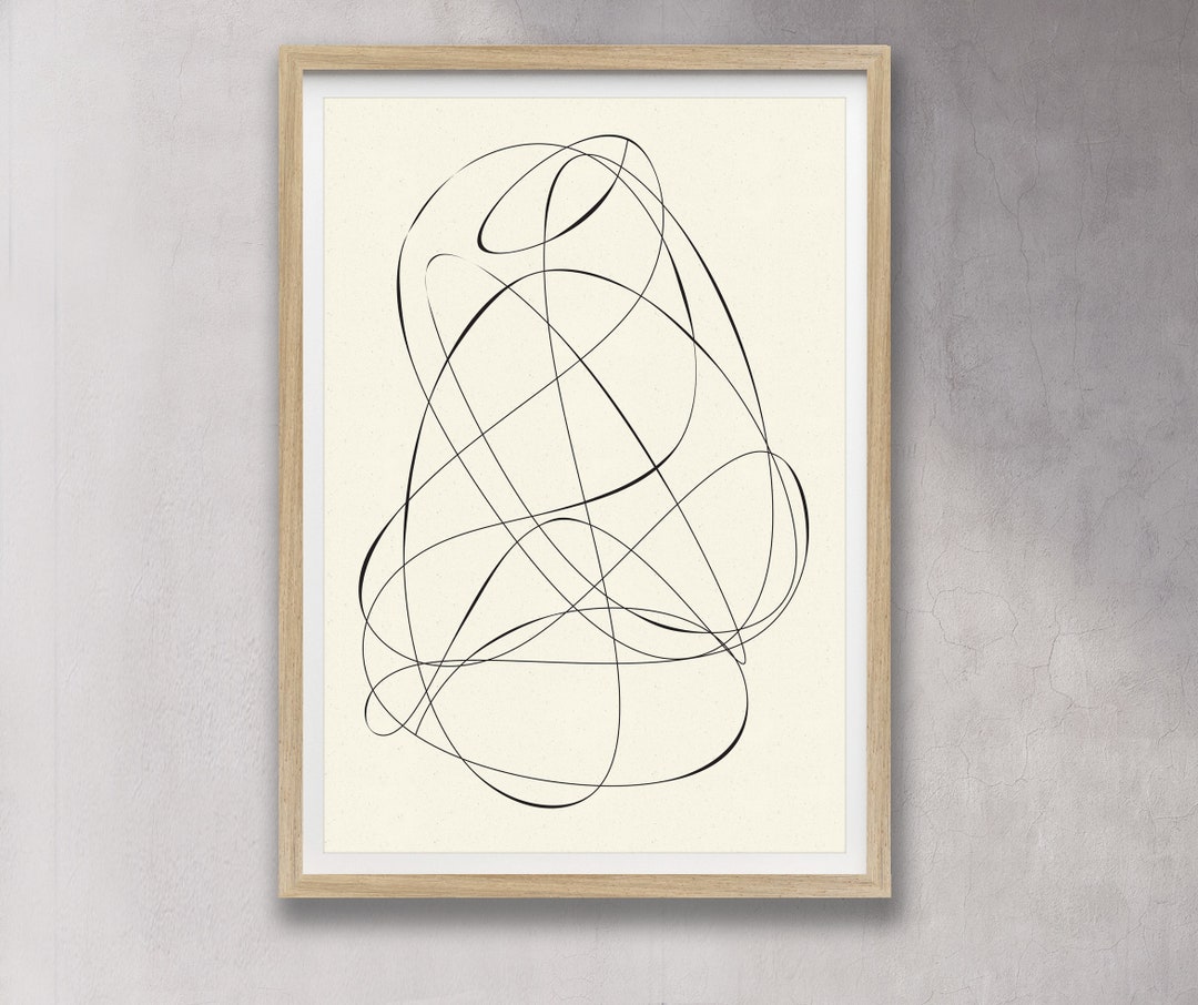 Abstract Line Art, Large Wall Art, Abstract Art Print, Minimalist Wall ...