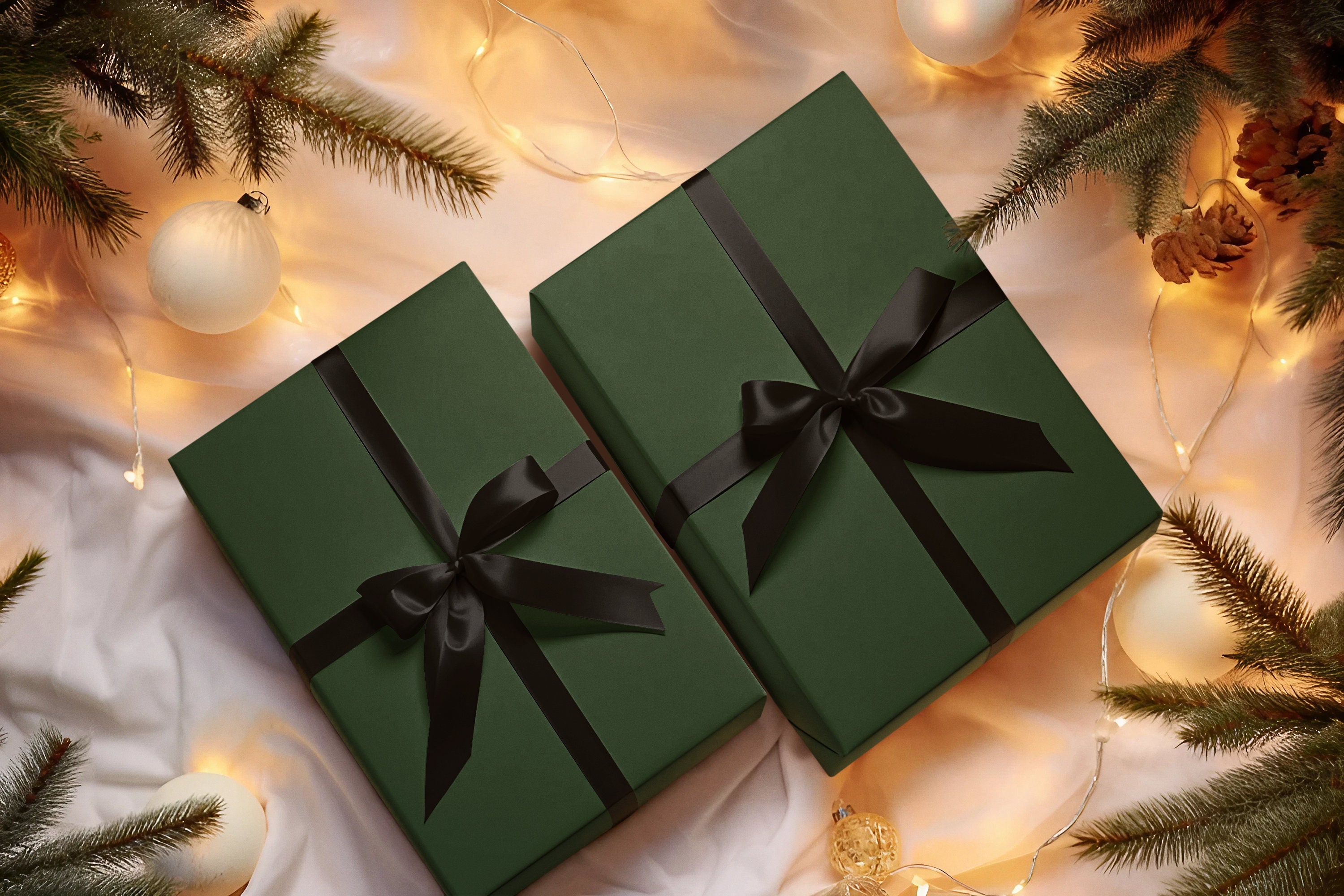 Dark Green Wrapping Paper, Forest Green Wrapping Paper, Green Gift Wrap ...