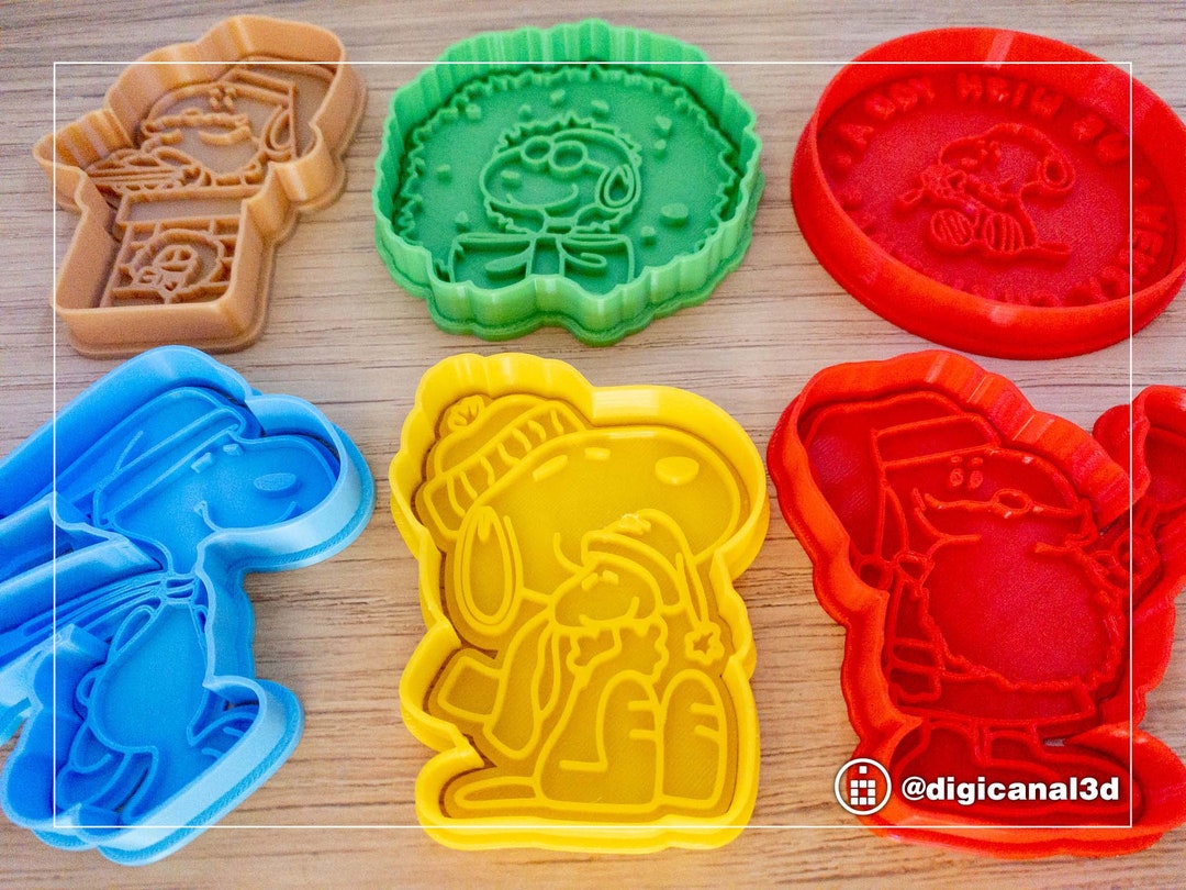 Christmas Snoopy Cookie Cutter Set of 6. Includes Snoopy Santa, Ice ...