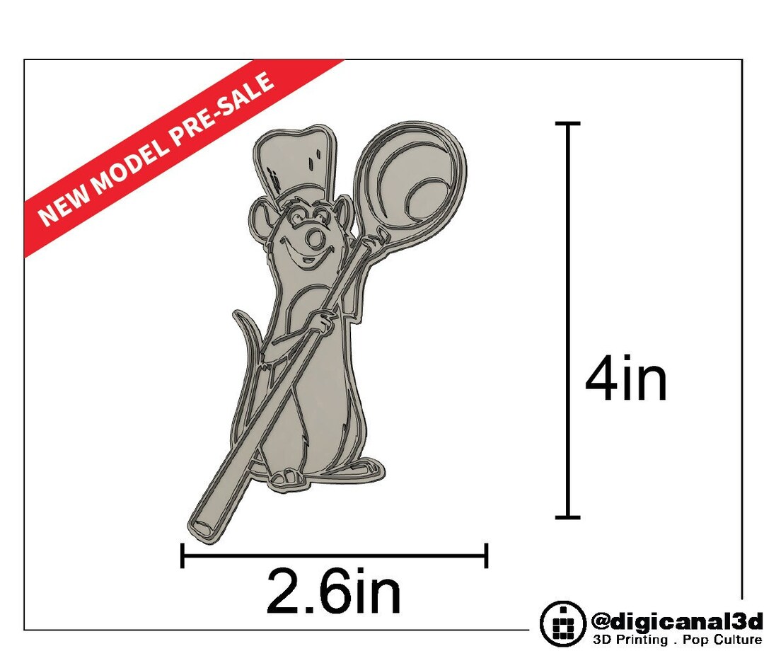 Remy Ratatouille Cookie Cutter and Stamp. Works for Cookies - Etsy