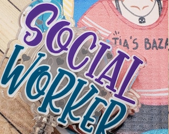 Social Worker Badge Reel - Etsy