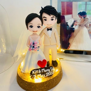 Customized Wedding Cake Topper Handmade Bobble Head Figure Personalized ...