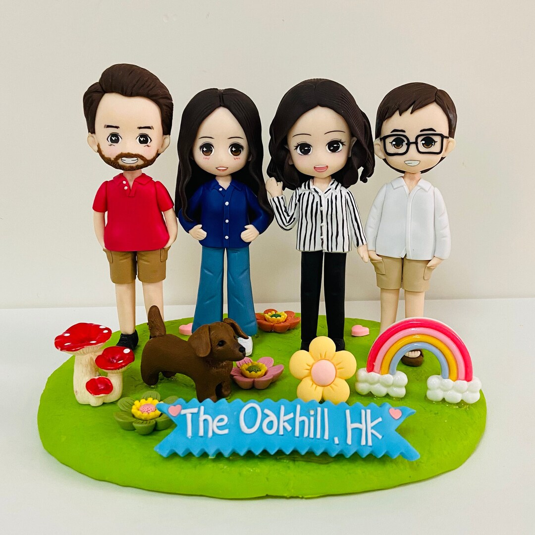 Handmade Personalized Figure Small Size Polymer Clay Character Stand ...