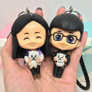 Customized Figure Hand Sculpted Polymer Clay Keychain 3D Figurine ...