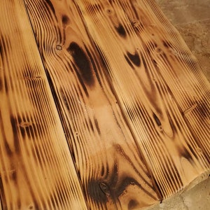 Rustic Wood Table Top Live Edge Style Torched BURNT VARIOUS SIZES - Etsy