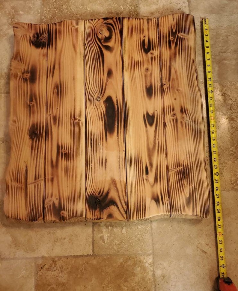 Rustic Wood Table Top Live Edge Style Torched BURNT VARIOUS SIZES - Etsy
