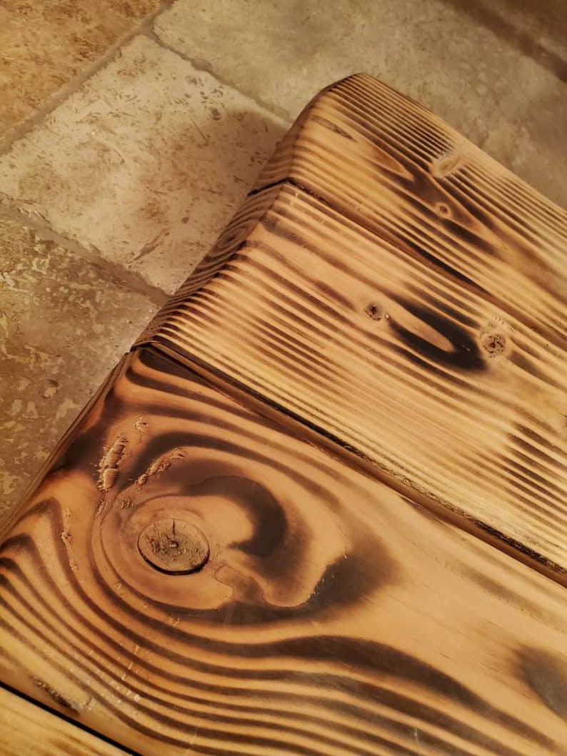 Rustic Wood Table Top Live Edge Style Torched BURNT VARIOUS SIZES - Etsy