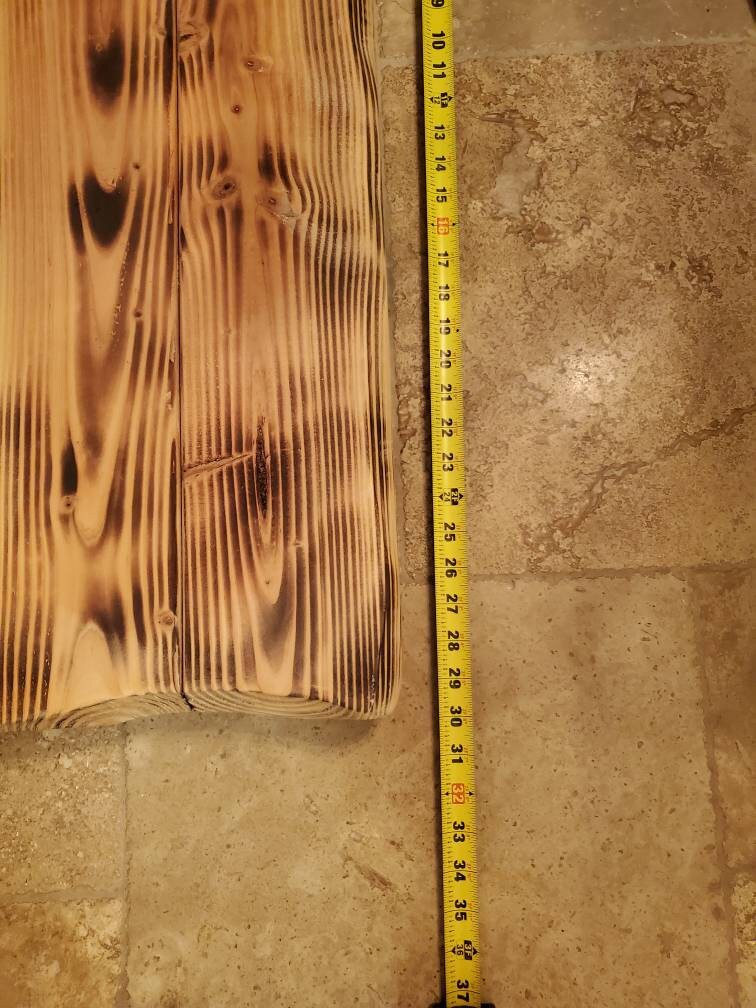 Rustic Wood Table Top Live Edge Style Torched BURNT VARIOUS SIZES - Etsy