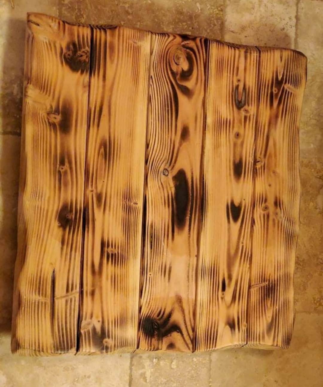 Rustic Wood Table Top Live Edge Style Torched BURNT VARIOUS SIZES - Etsy