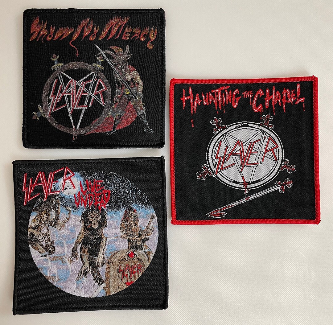 Slayer Band Patches Set of 3 Woven Sew on Patch for Battle Vest or ...