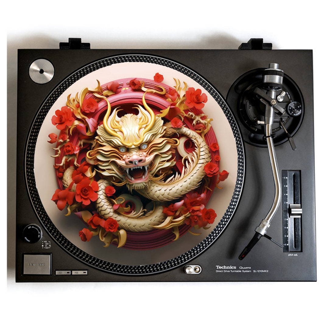 Japanese Dragon Turntable Slipmat for Vinyl Records, Custom Slip Mat ...