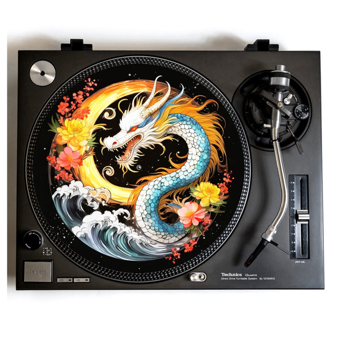 Japanese Dragon Wave Turntable Slipmat for Vinyl Records, Custom Slip ...