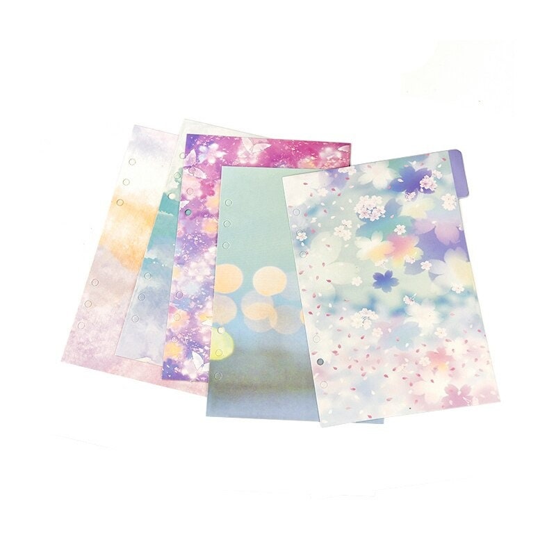 5 Sheets Separator Pages Cute Notebook Paper Separator | Etsy