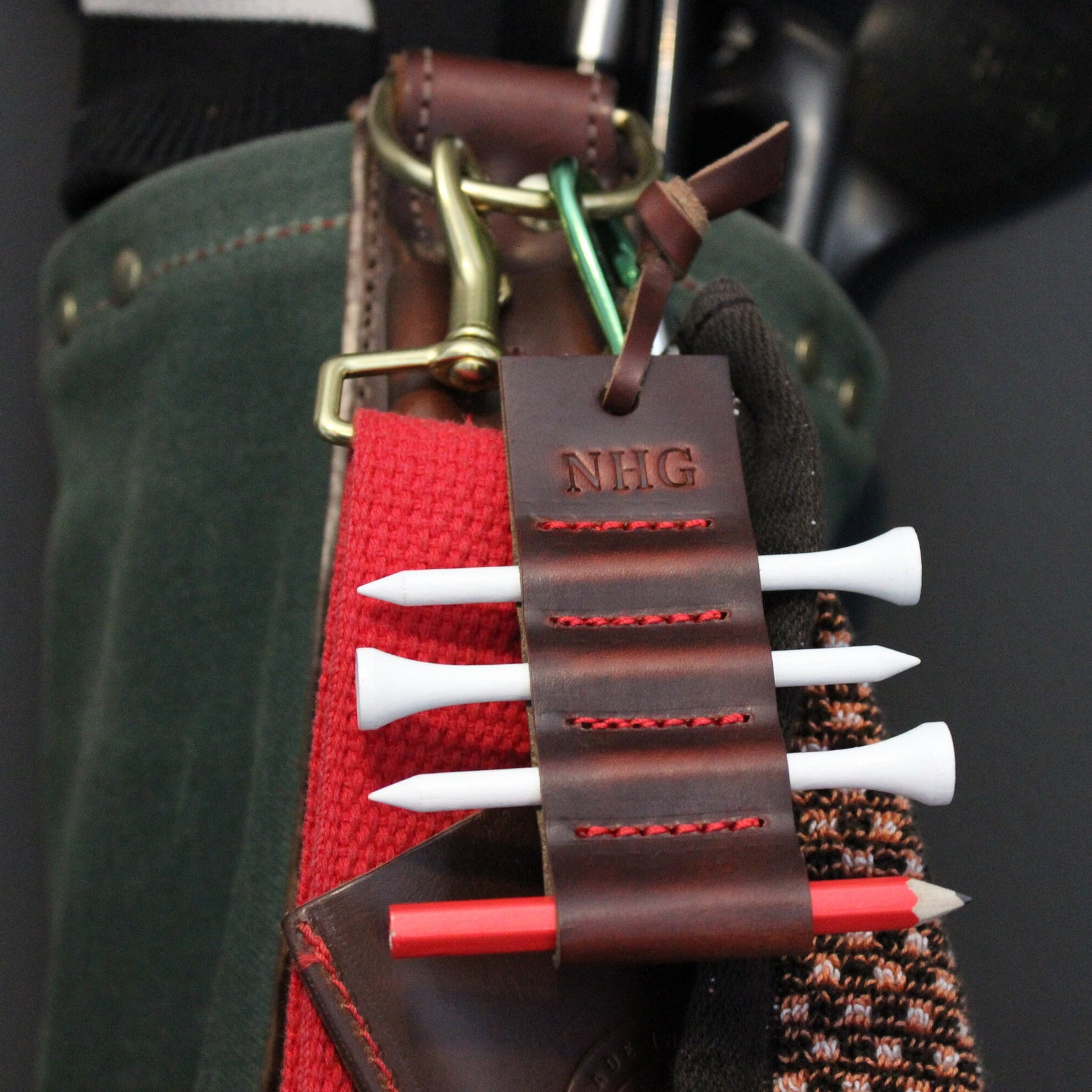 Leather Golf Tee Holders | Bag Tag | Personalized Golf Gift | Full ...