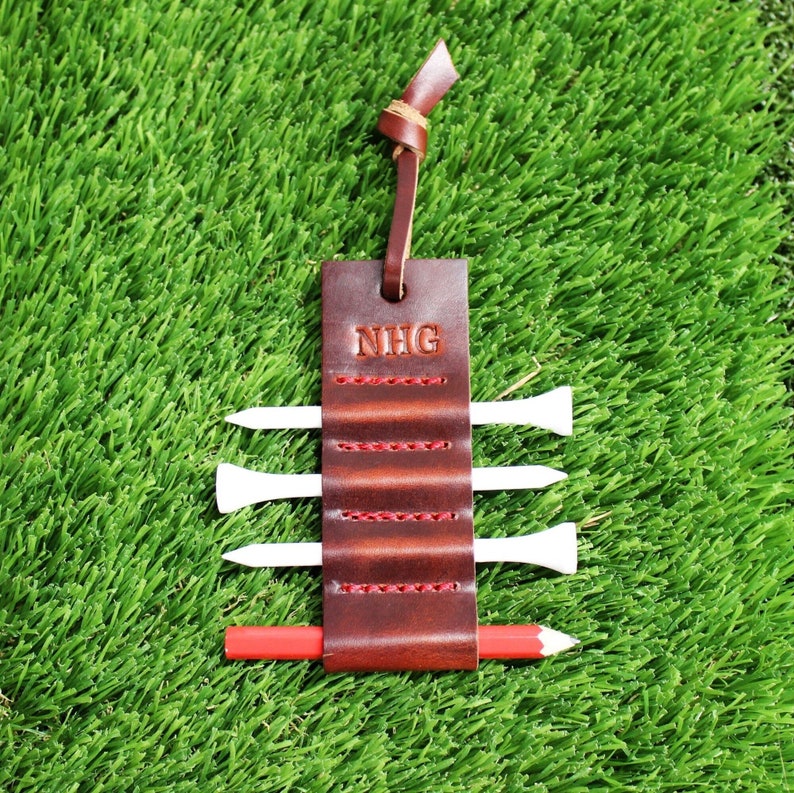 Leather Golf Tee Holders | Bag Tag | Personalized Golf Gift | Full ...