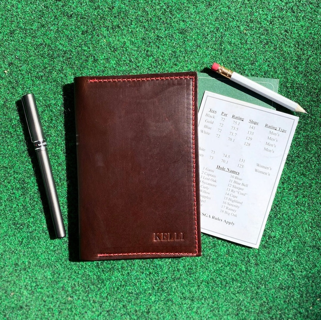 Leather Golf Scorecard Holder | Personalized Golf Journal | Yardage ...