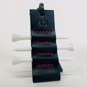 Leather Golf Tee Holders | Bag Tag | Personalized Golf Gift | Full ...