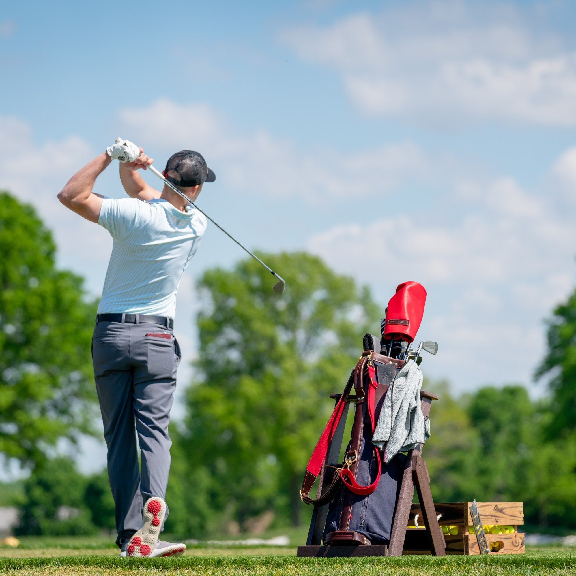 Leather Golf Shag Bag | Personalized Practice Ball Bag | Range Caddy ...