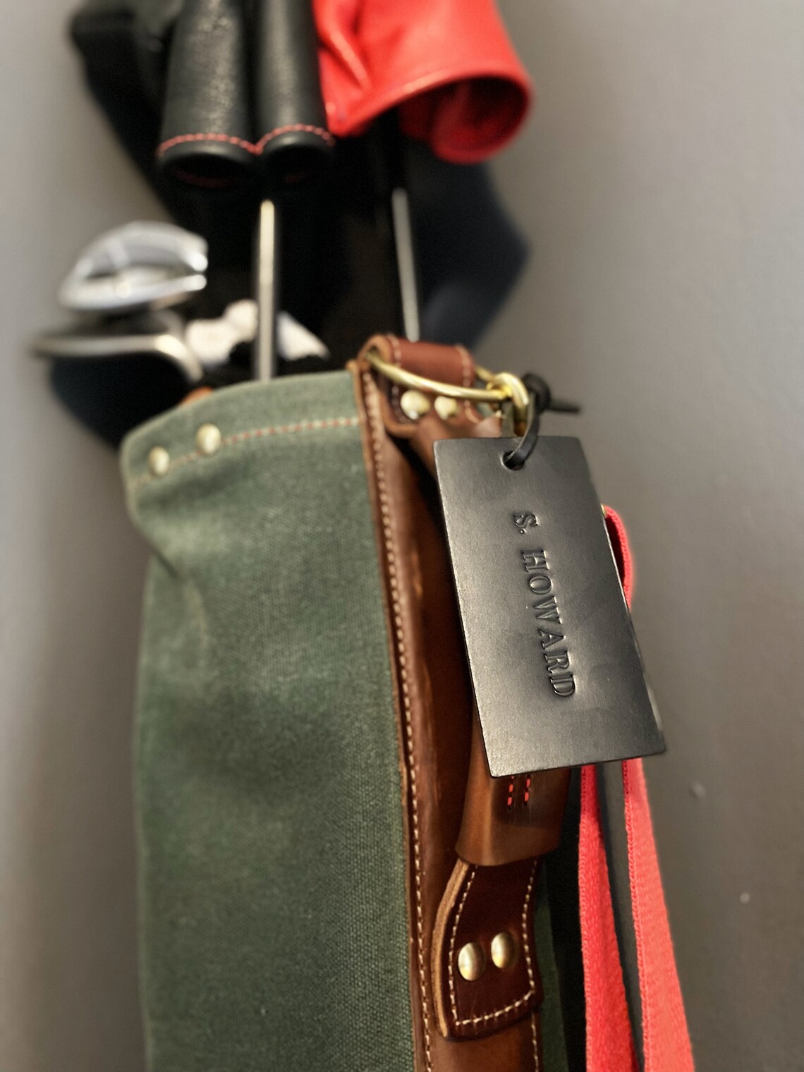 Leather Golf Bag Tags | Personalized Golf Gift | Custom Club Member Tag ...